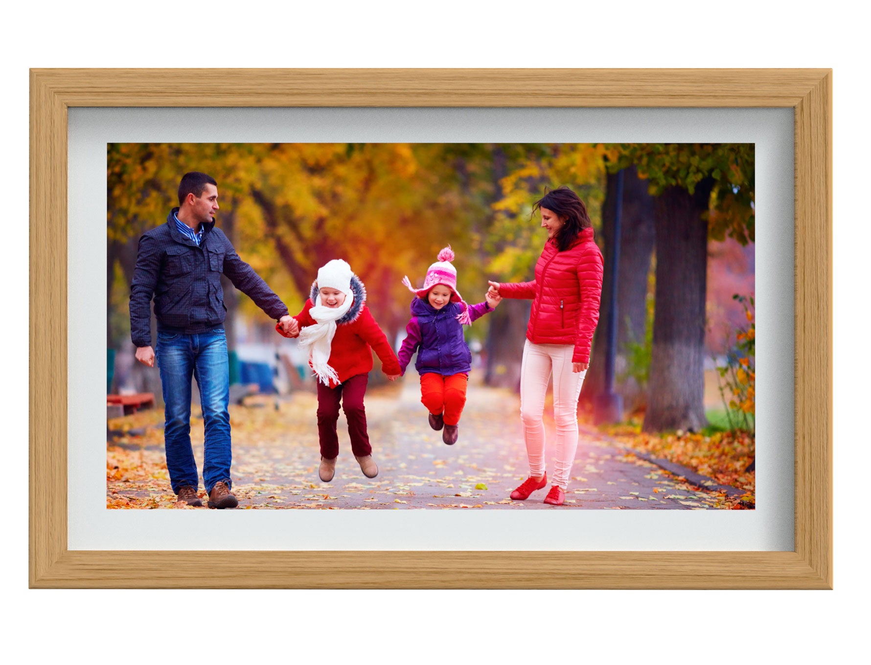 15.6-inch Frameo Wi-Fi Digital Photo Frame - White Border with 3 Inter ...