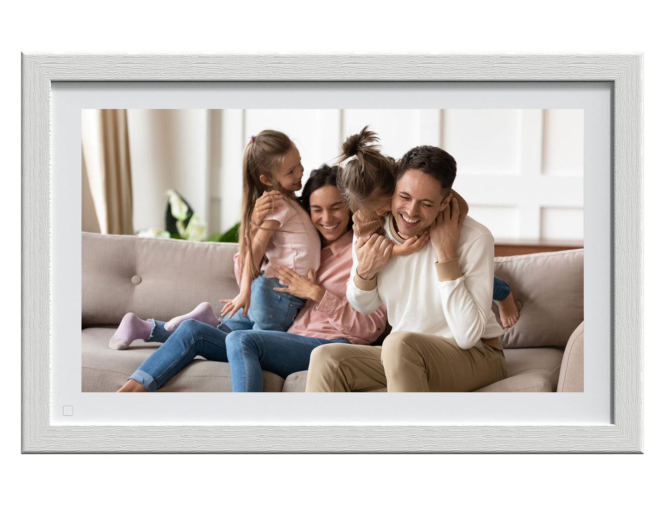 15.6-inch Frameo Wi-Fi Digital Photo Frame - White Border with 3 Inter ...